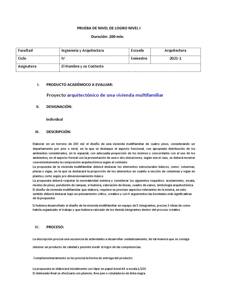 PRUEBA DE NIVEL DE LOGRO Nivel I IV CICLO (Nueva Versión) 2021 1 | PDF | Diseño | Evaluación