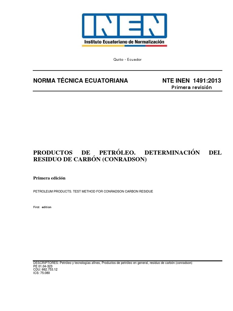 Astm D189 | PDF | Destilación | Chimenea