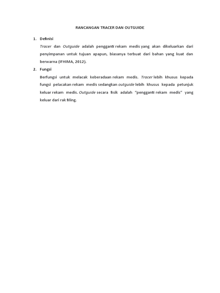 Rancangan Tracer Dan Outguide | PDF