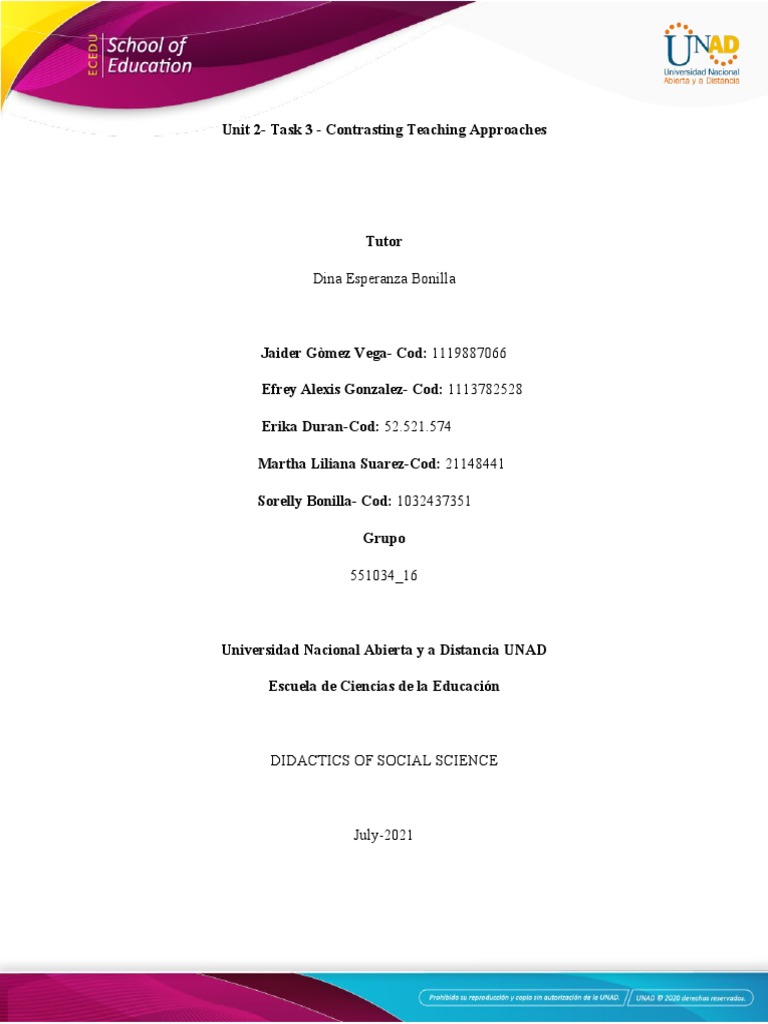 Unit 2 - Task 3 - Contrasting Teaching Approaches | PDF | Second Language | Teachers