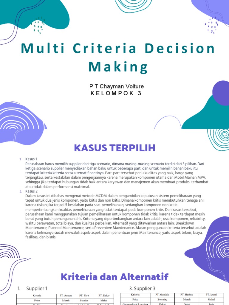 Optimasi Supplier & Maintenance dengan MCDM | PDF | Bisnis