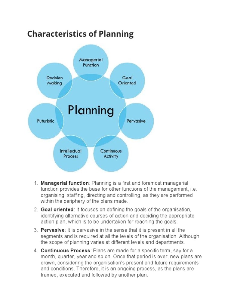 Characteristics of Planning | PDF