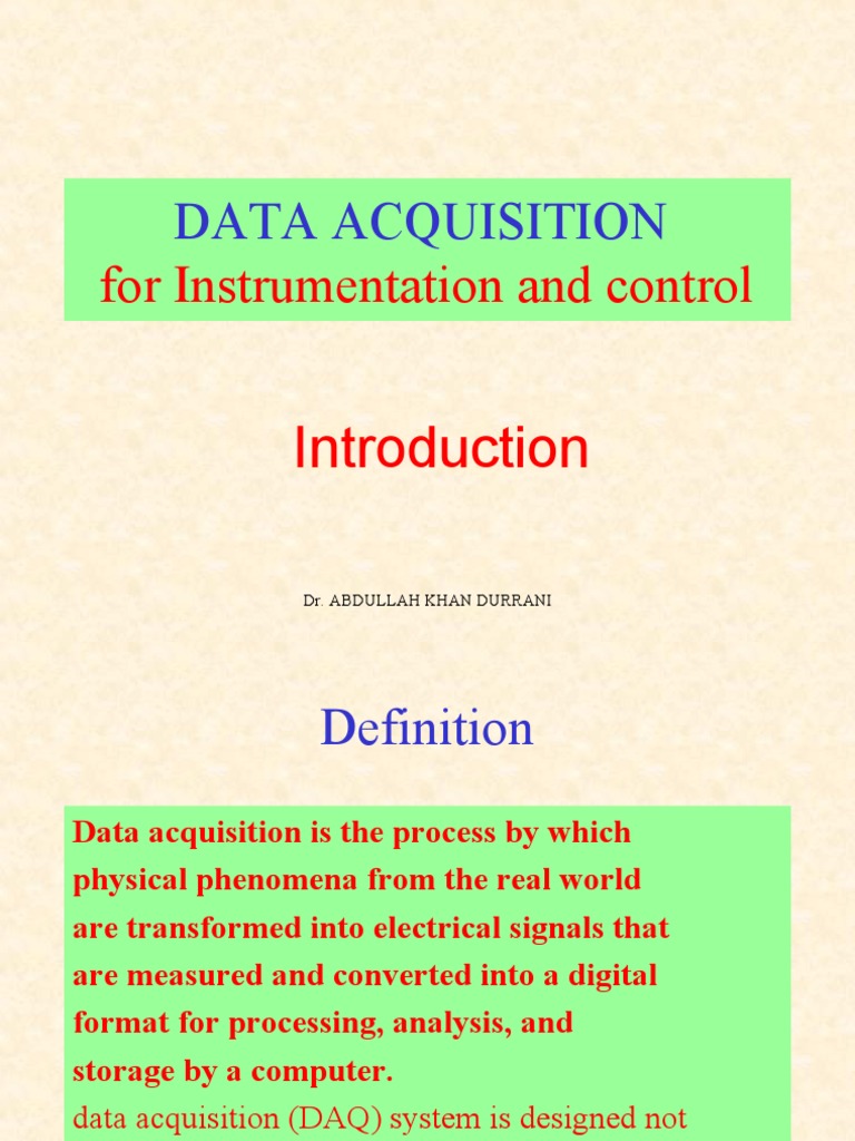 Data Acquisition: For Instrumentation and Control | PDF | Data ...