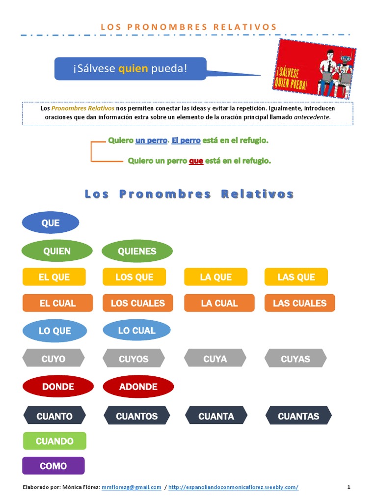 Los Pronombres Relativos | PDF | Idiomas