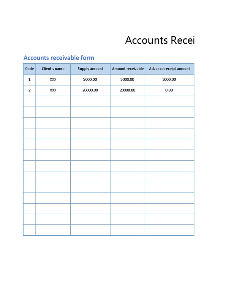 Accounts Receivable and Accounts Payable Details Form | PDF