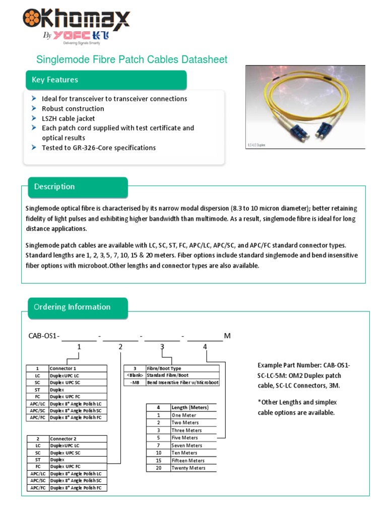 Patchcord Fo SM G652D Khomax | PDF | Optical Fiber | Natural Philosophy