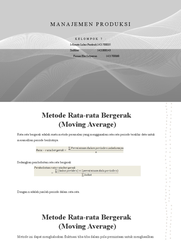 Metode Rata-rata Bergerak: Analisis dan Contoh | PDF