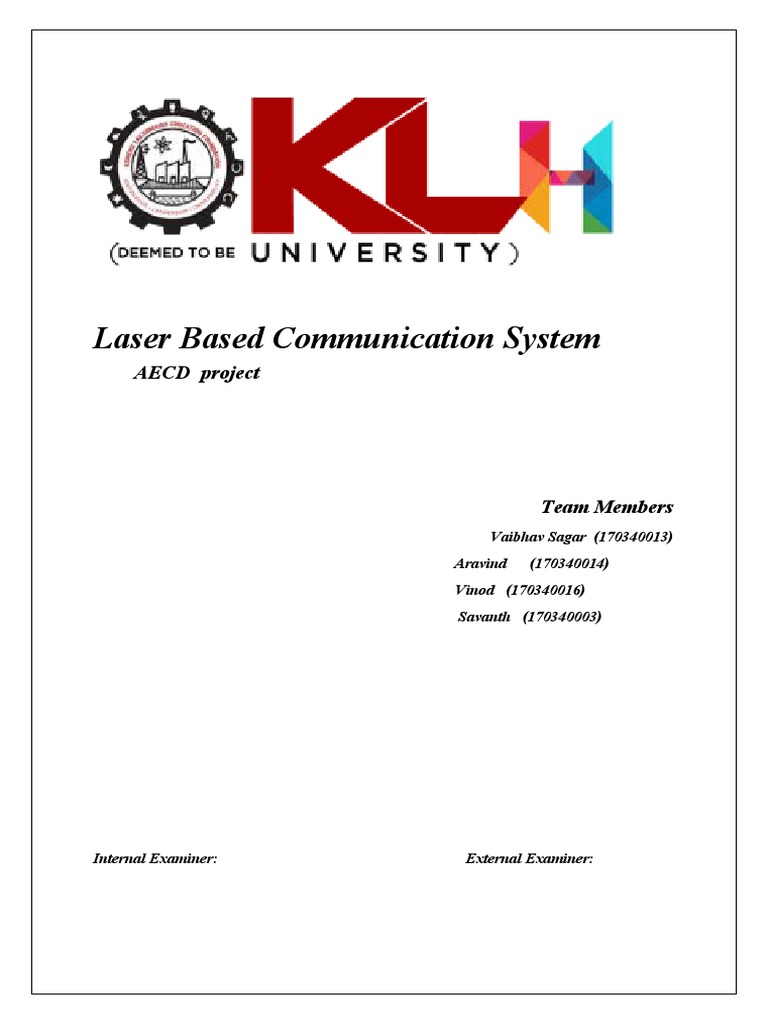 Laser Based Communication System: AECD Project | PDF | Communications System | Amplifier