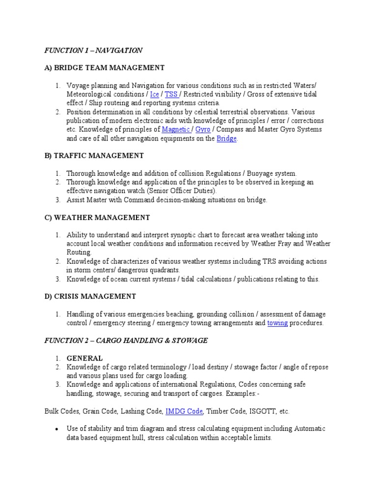 Chief Mate Duties and Navigation Skills | PDF | Ships | Navigation