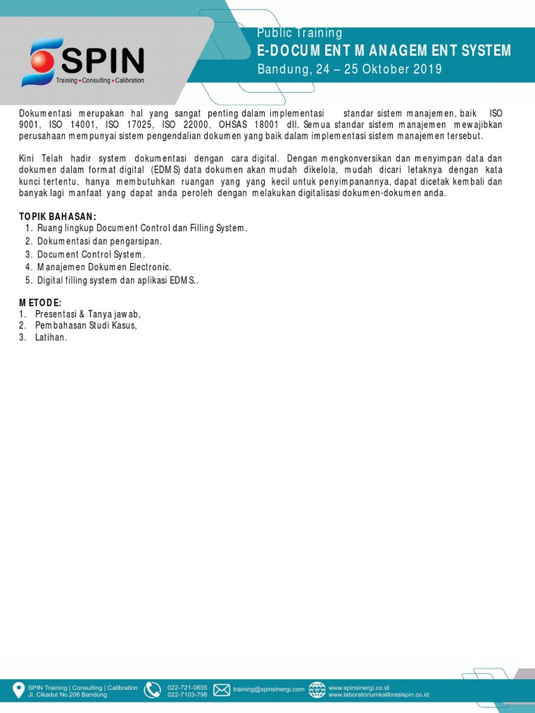 Pelatihan EDMS Bandung 2019 | PDF