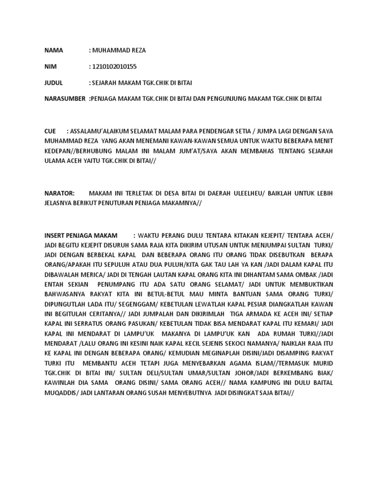 Contoh Naskah Feature Radio | PDF