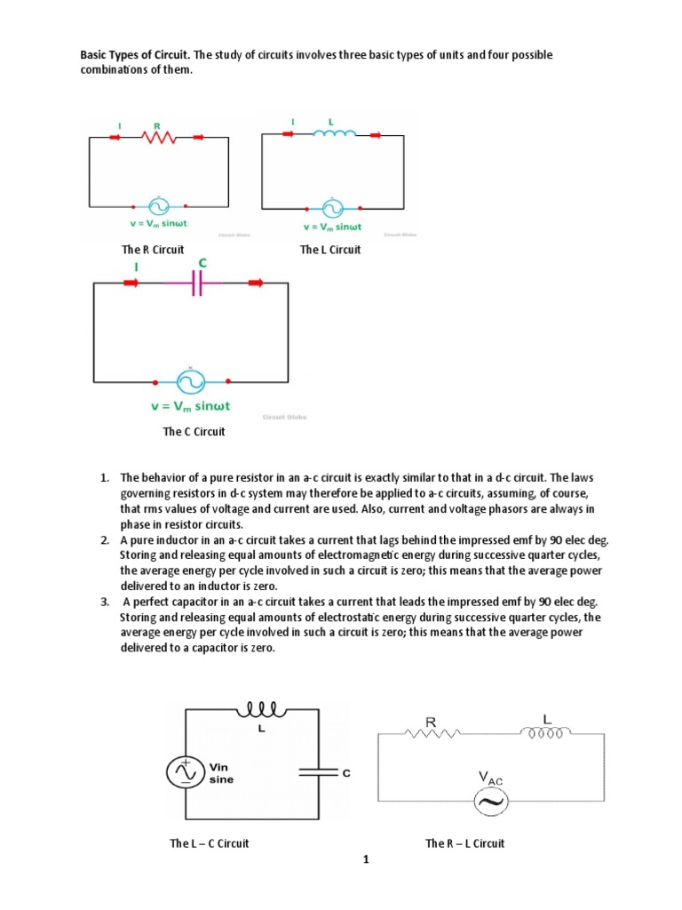 Overview of Basic Circuit Types | PDF | Electrical Network | Inductor