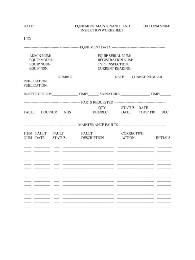 Da Form 5988-E | PDF