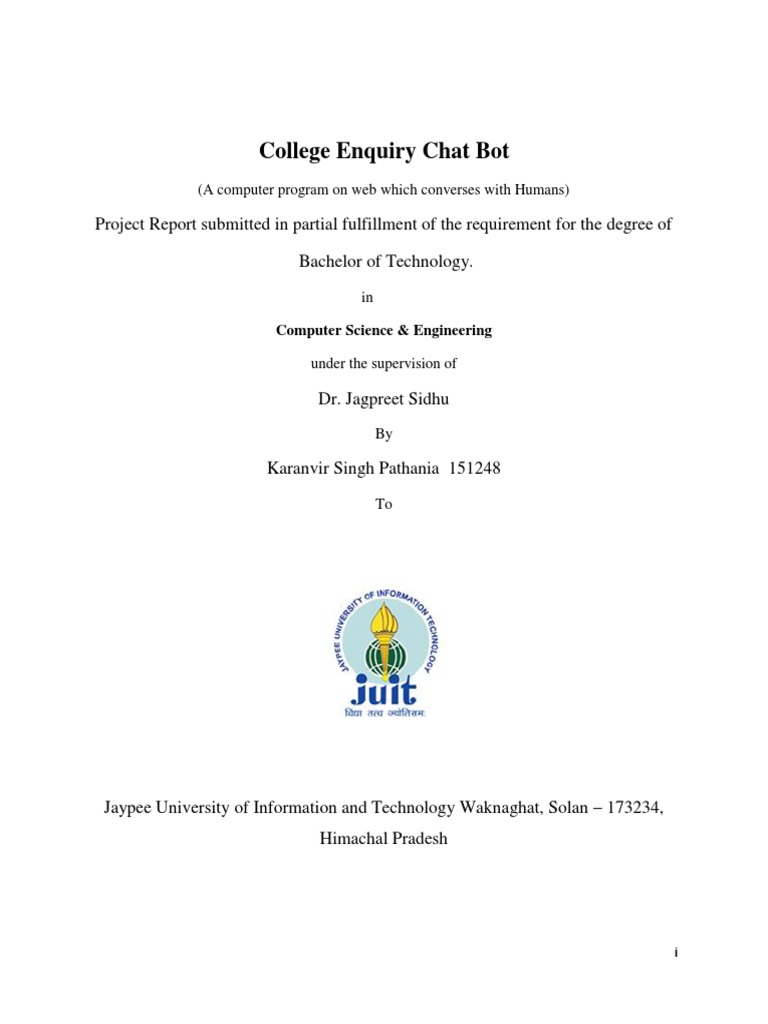 College Enquiry Chat Bot | PDF | Artificial Intelligence | Intelligence ...