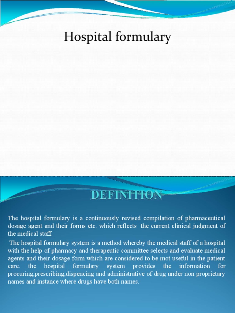 Understanding Hospital Formulary Systems | PDF | Pharmacy | Medical ...