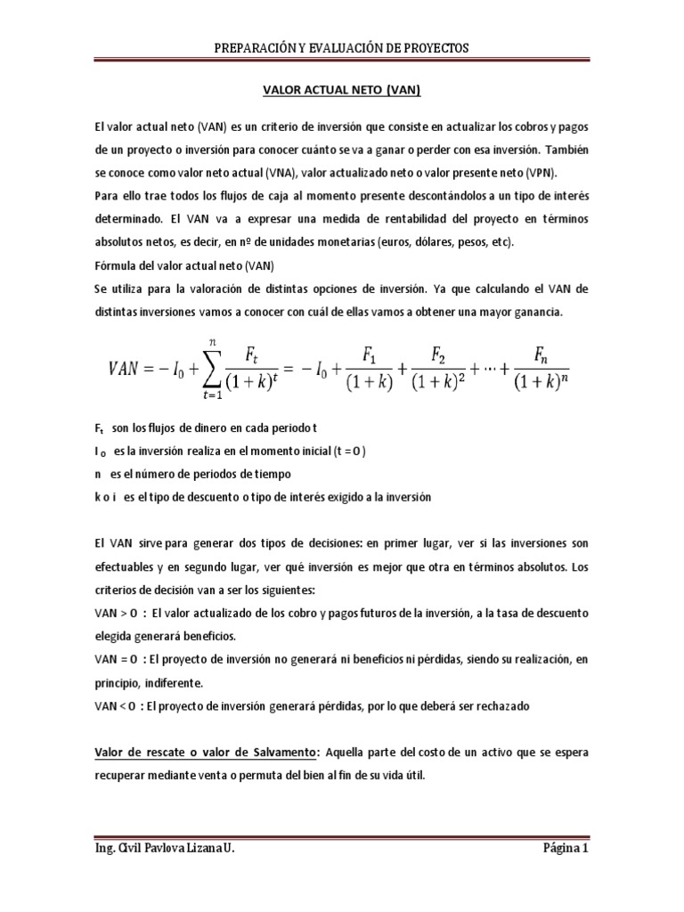 Ejercicios de Van | PDF | Valor presente neto | Interés