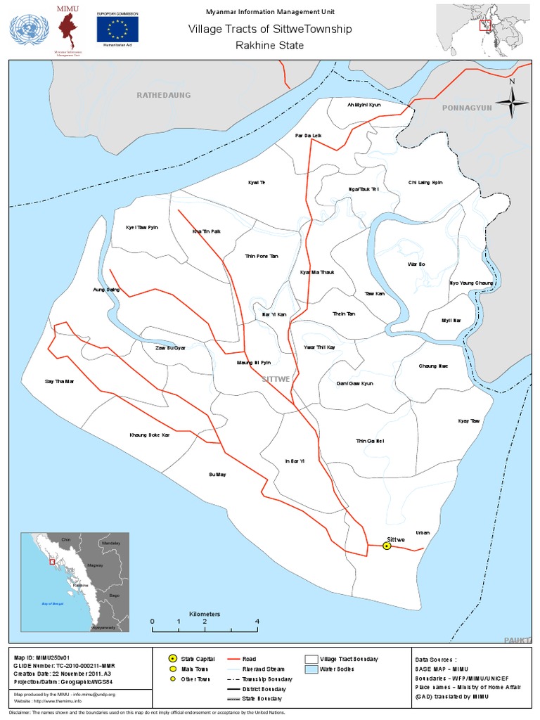VT Map - Sittwe TSP - Rakhine - MIMU250v01 - 22nov11 - A3 | PDF ...