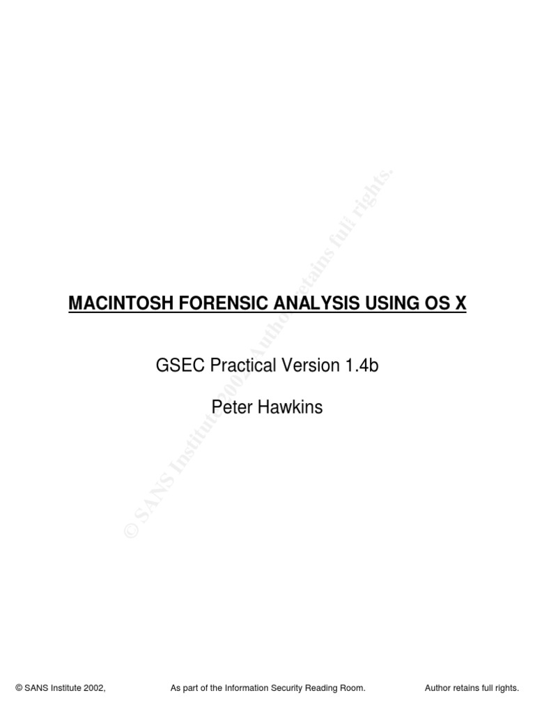 OSX Forensics | PDF | Mac Os | Operating System