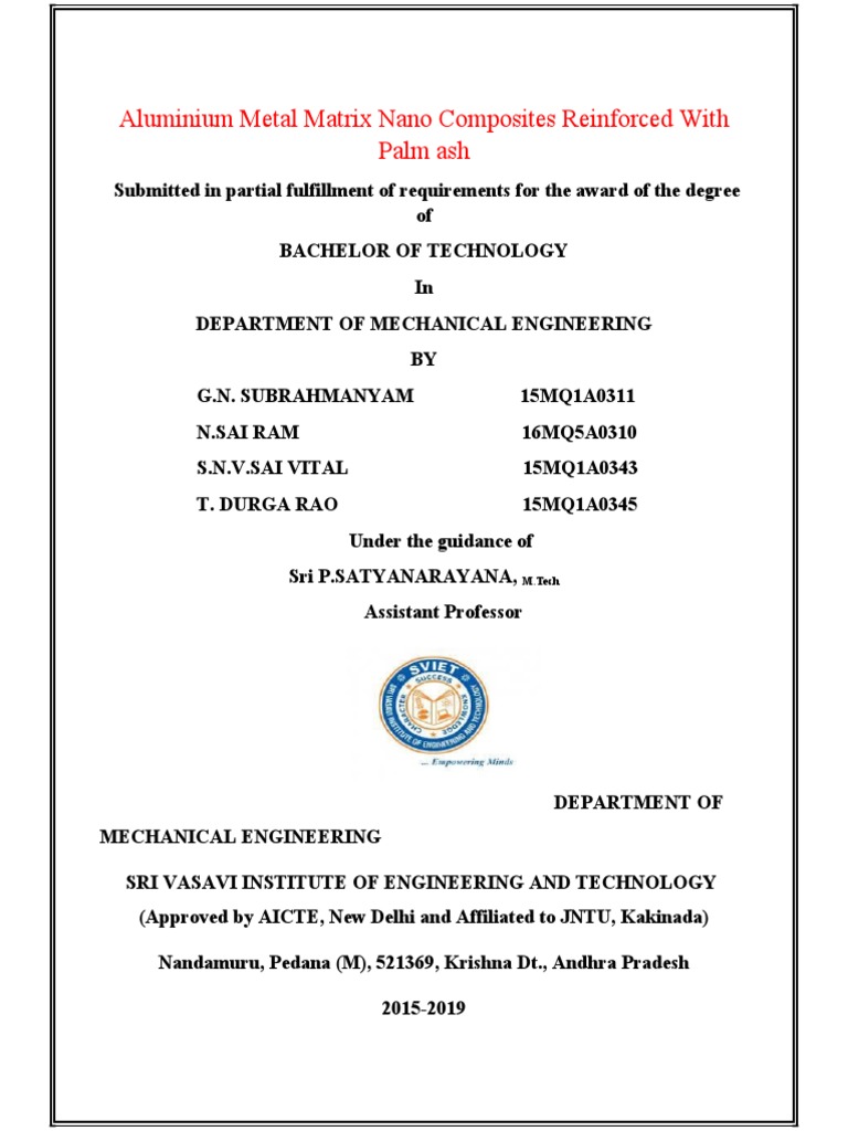 A Fabrication Report On AMMC | PDF | Composite Material | Casting ...