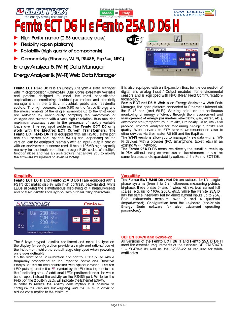 Data Sheet Femto ECT D6 e Femto 25A D D6 | PDF | World Wide Web | Internet & Web