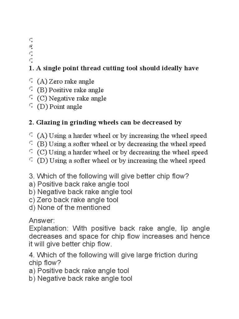 A Single Point Thread Cutting Tool Should Ideally Have | PDF ...