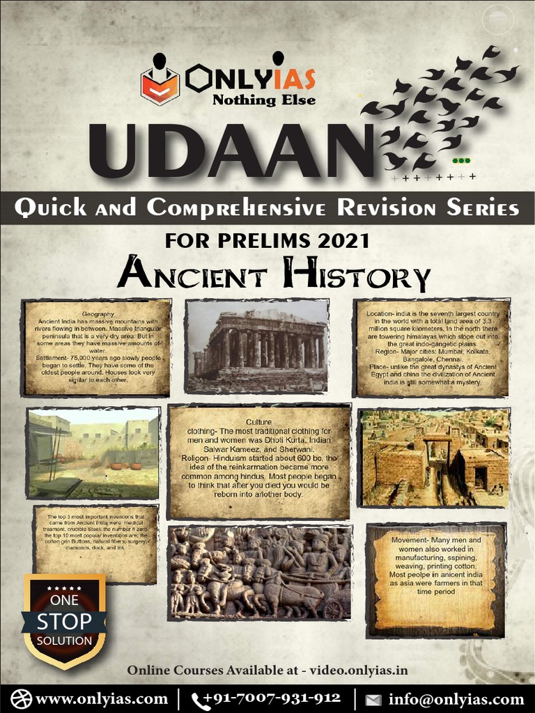 UDAAN Ancient History 2021 | PDF | Vedas | Paleolithic