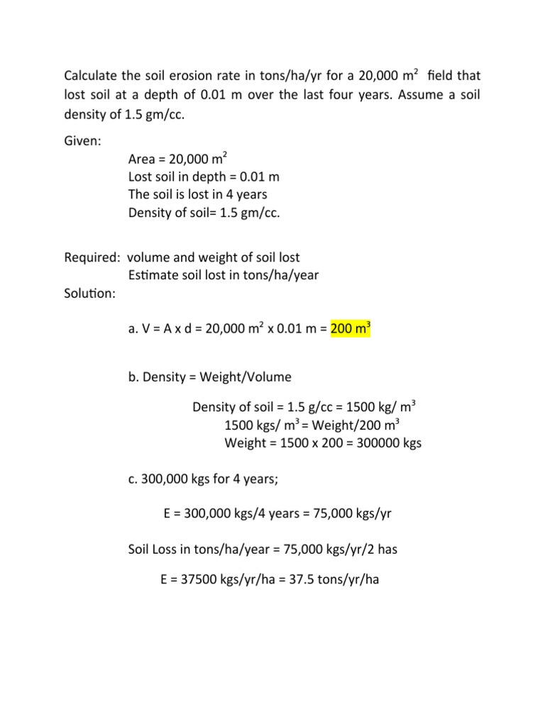 Soil Erosion Rate Calculation Guide | PDF | Erosion | Soil