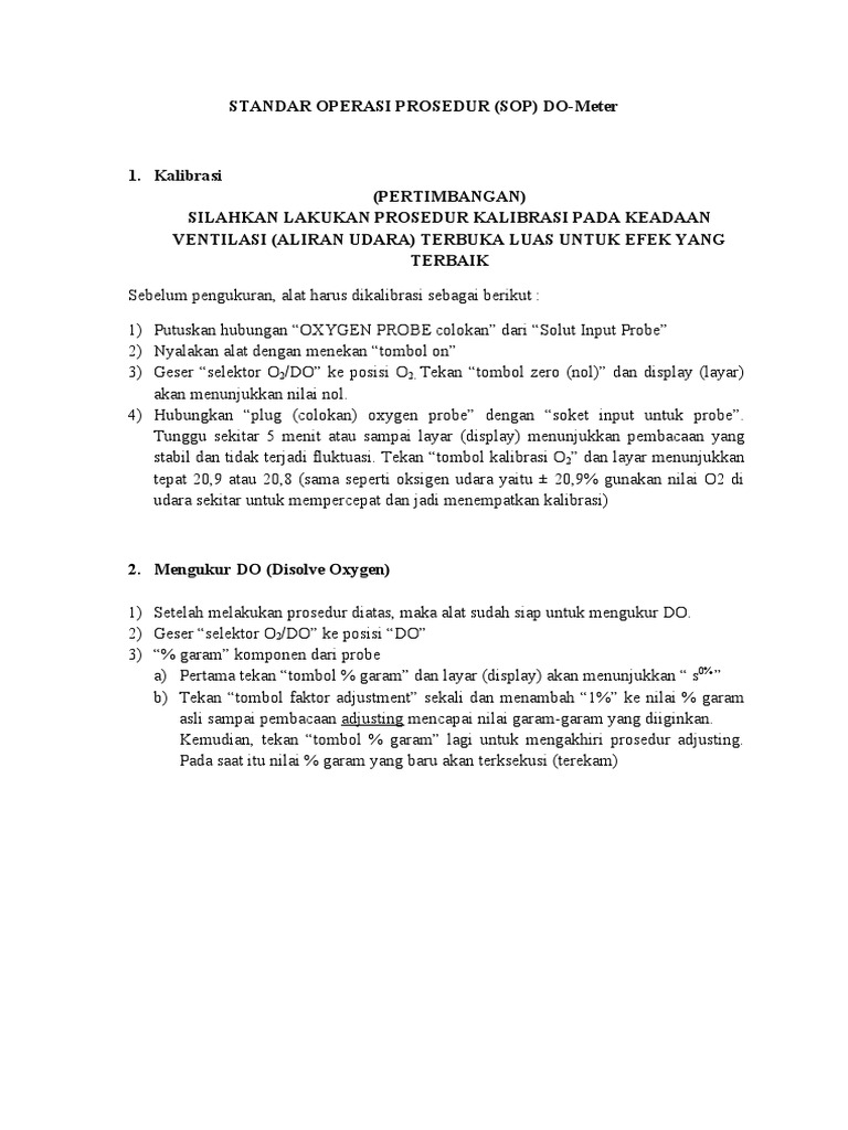 SOP DO-meter | PDF