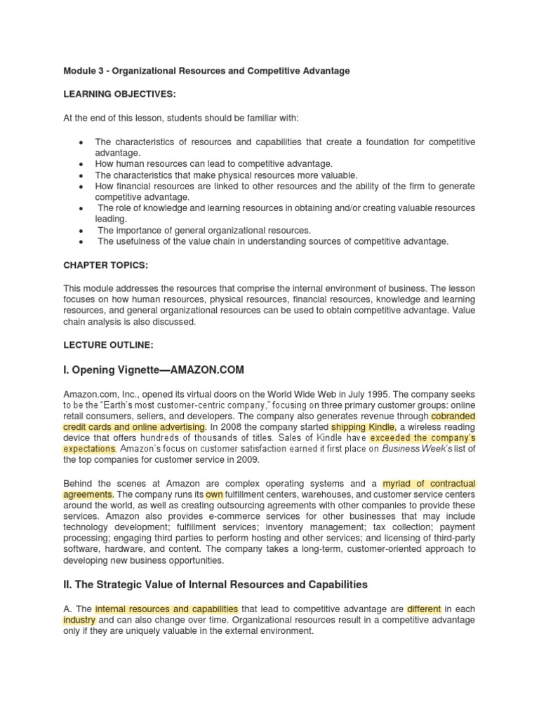 SBA - Module 3 | Download Free PDF | Competitive Advantage | Strategic ...