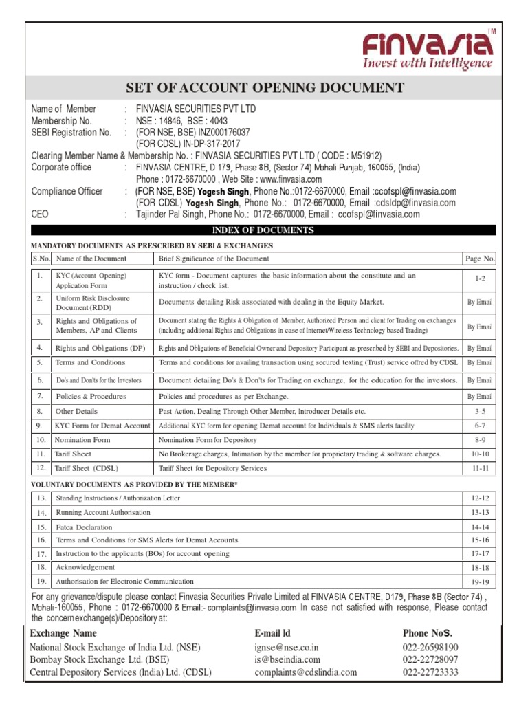 Finvasia Account Opening Documents | PDF | Identity Document | Margin ...
