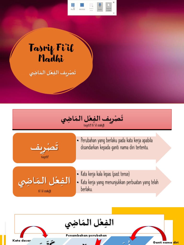 Tatabahasa I - Tasrif Fi'Il Madhi | PDF