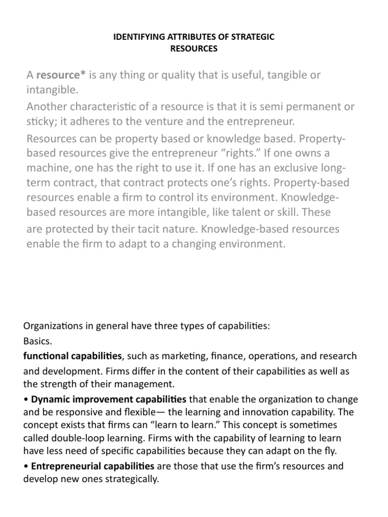 3-Identifying Attributes of Strategic | PDF | Competitive Advantage ...
