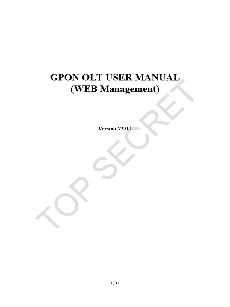 Gpon Olt Web Manual v2.0.1 | PDF | Ip Address | Computer Network