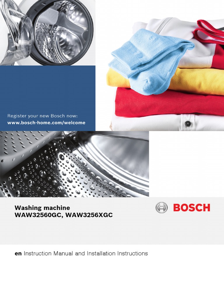 Bosch Washing Machine Manual | PDF | Laundry | Washing Machine