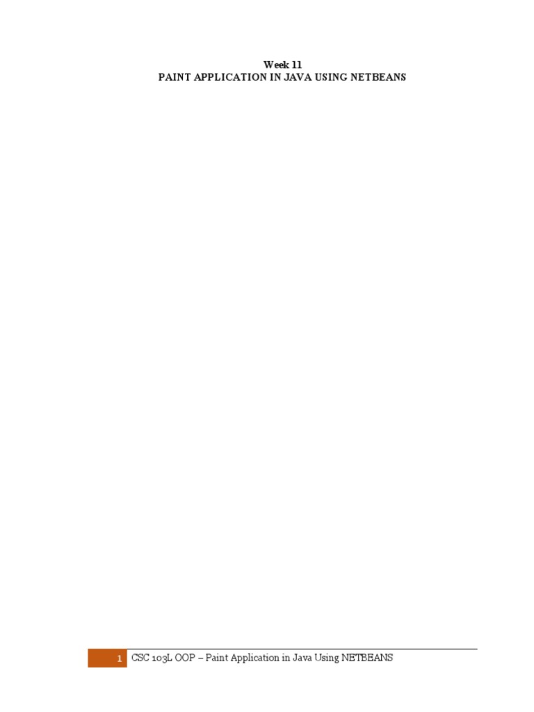 CSC 103L OOP - Paint Application in Java Using NETBEANS | PDF ...