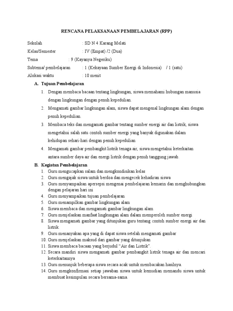 Bahan RPP Ipa | PDF