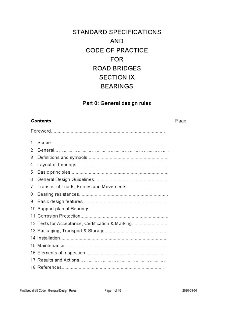 IRC B6 Code General Final Sep 2020 1 | PDF | Bearing (Mechanical) | Force