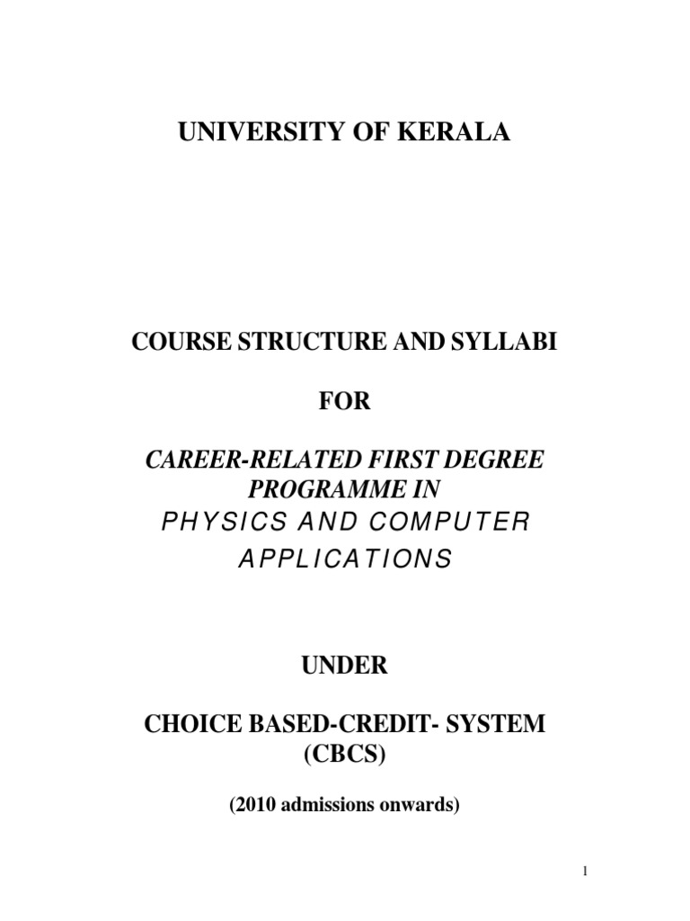Kerala University B SC Physics Syllabus | PDF | Amplifier | Entropy