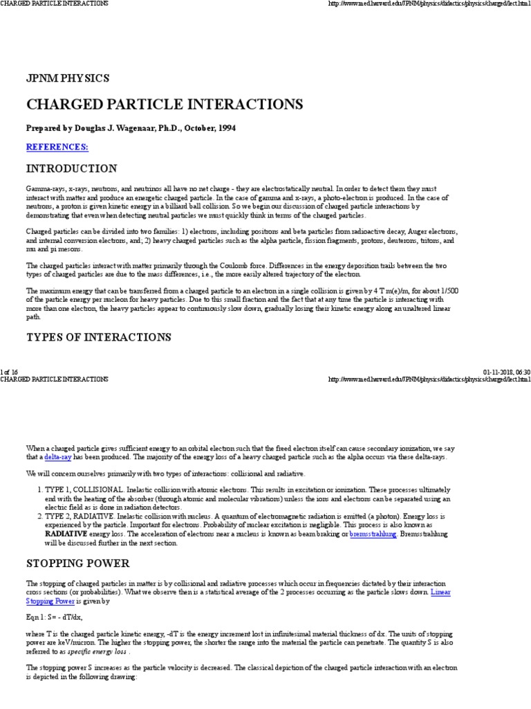 Charge Partcile Interactions 1 | PDF | Electron | Radiation