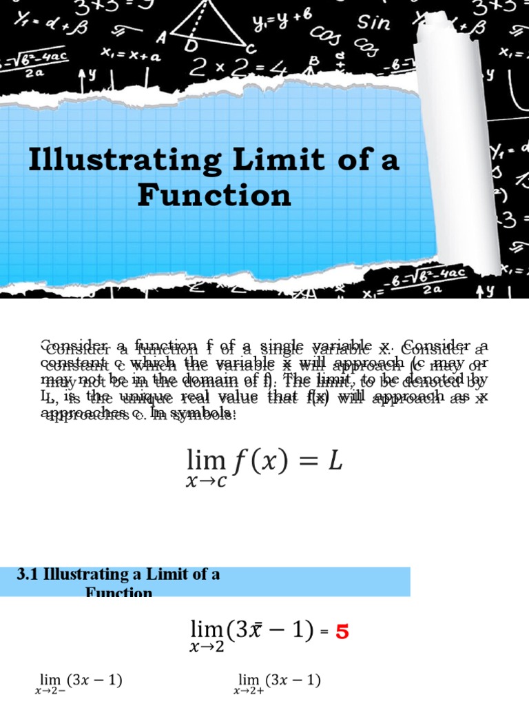 3.1 Illustrating Limit of A Function | PDF | Function (Mathematics) | Mathematical Logic
