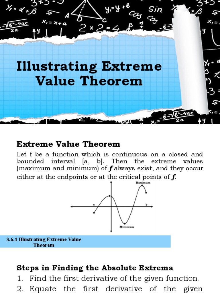 3.6 Illustrating Extreme Value Theorem | PDF | Maxima And Minima | Mathematical Optimization