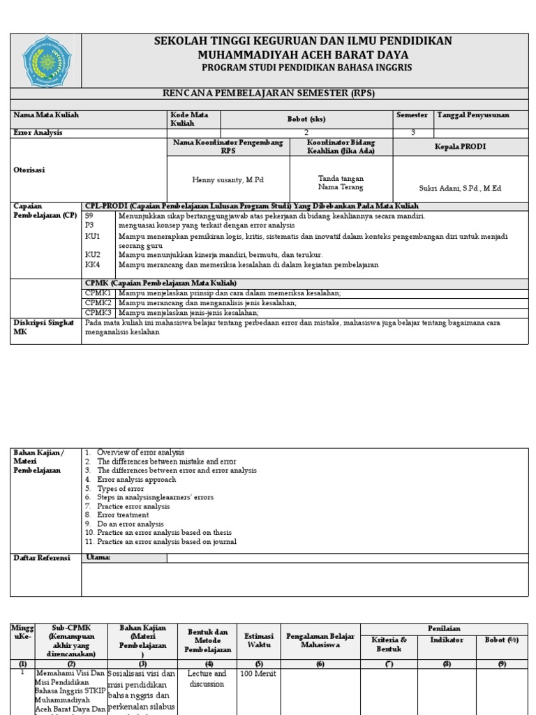 Rps Error Analysis | PDF