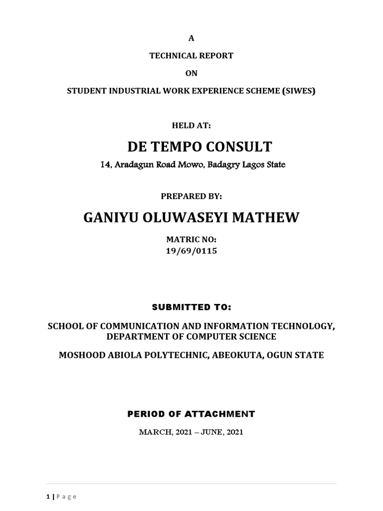 Computer Siwes Web Design | PDF | Html Element | Html