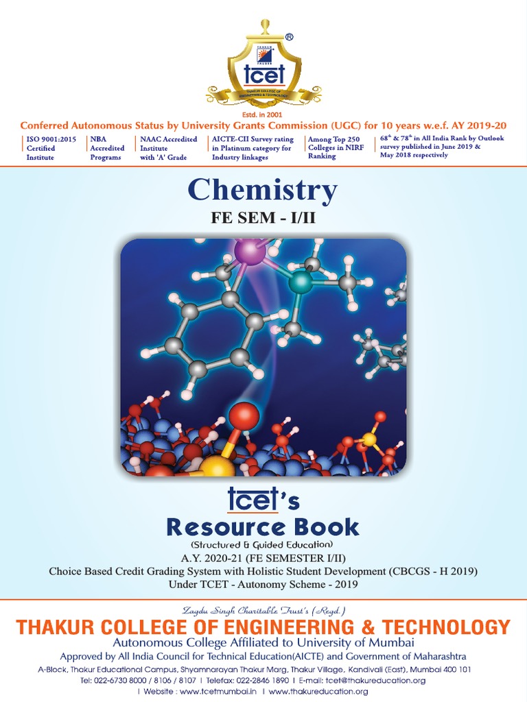 TCET FE Chemistry Resource Book (2020-2021) | PDF | Atomic Orbital ...