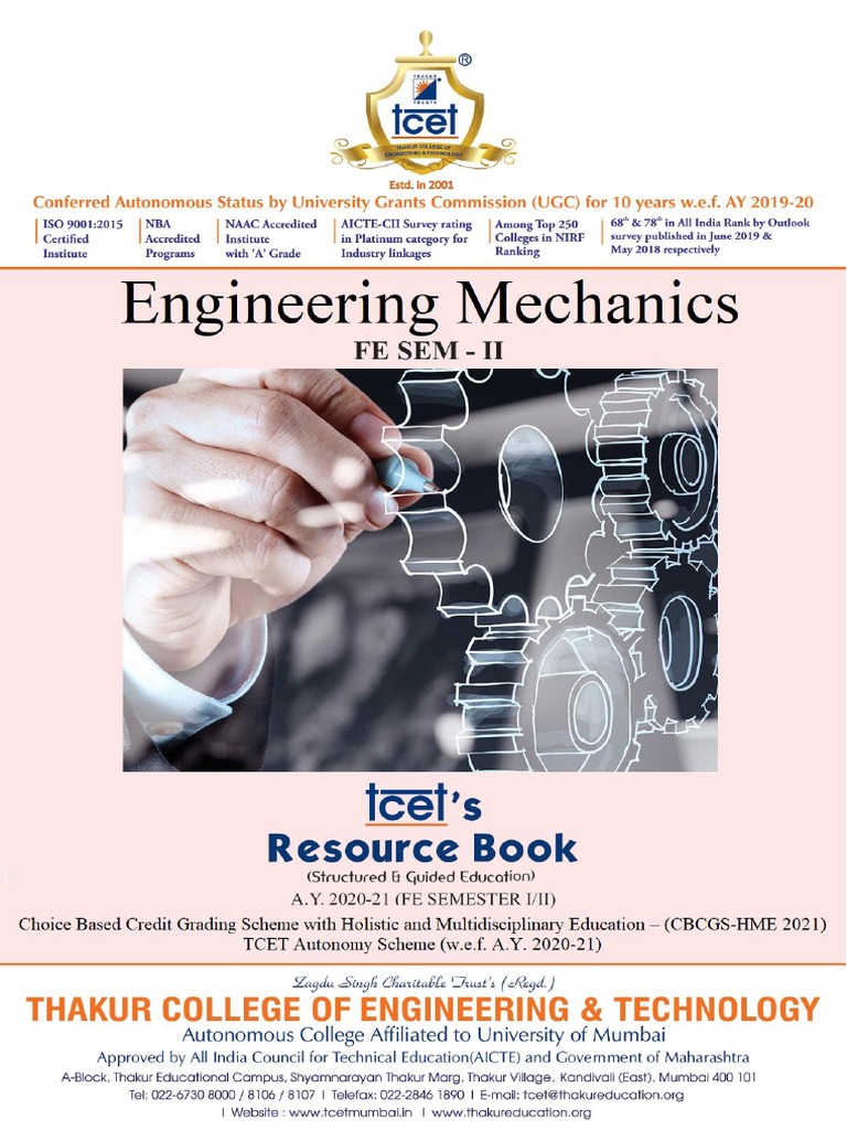 TCET FE EM Resource Book (2020-2021) | PDF | Force | Area