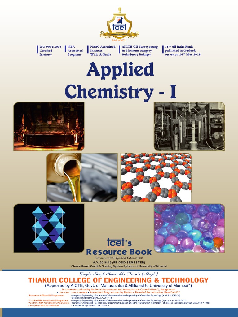 TCET FE Applied Chemistry - I Resource Book (2018-19) | PDF | Lubricant ...