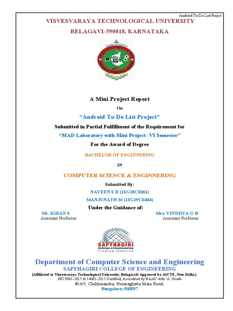 MAD Project Report | PDF | Android (Operating System) | Java (Programming Language)