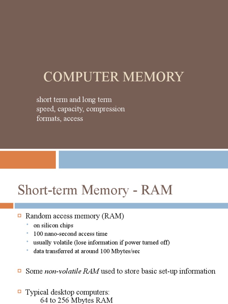 Uma-L10 (The Computer Memory) | PDF | Data Compression | Computer Data Storage