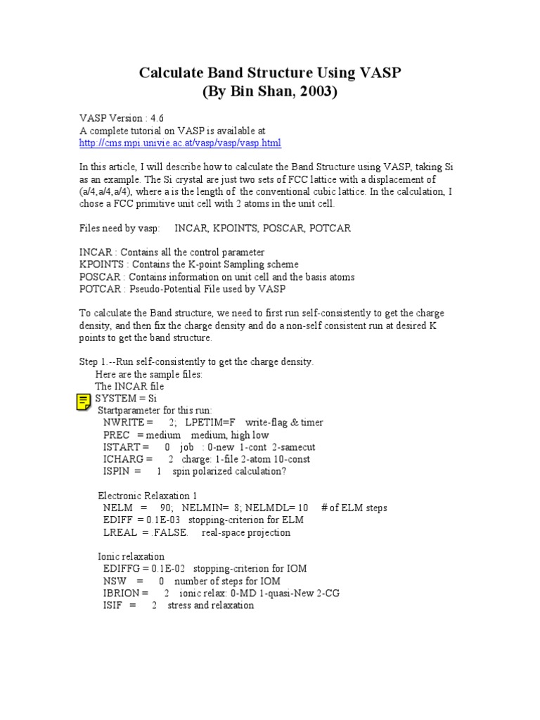 Calculate Band Structure Using Vasp Pdf Electronic Band Structure