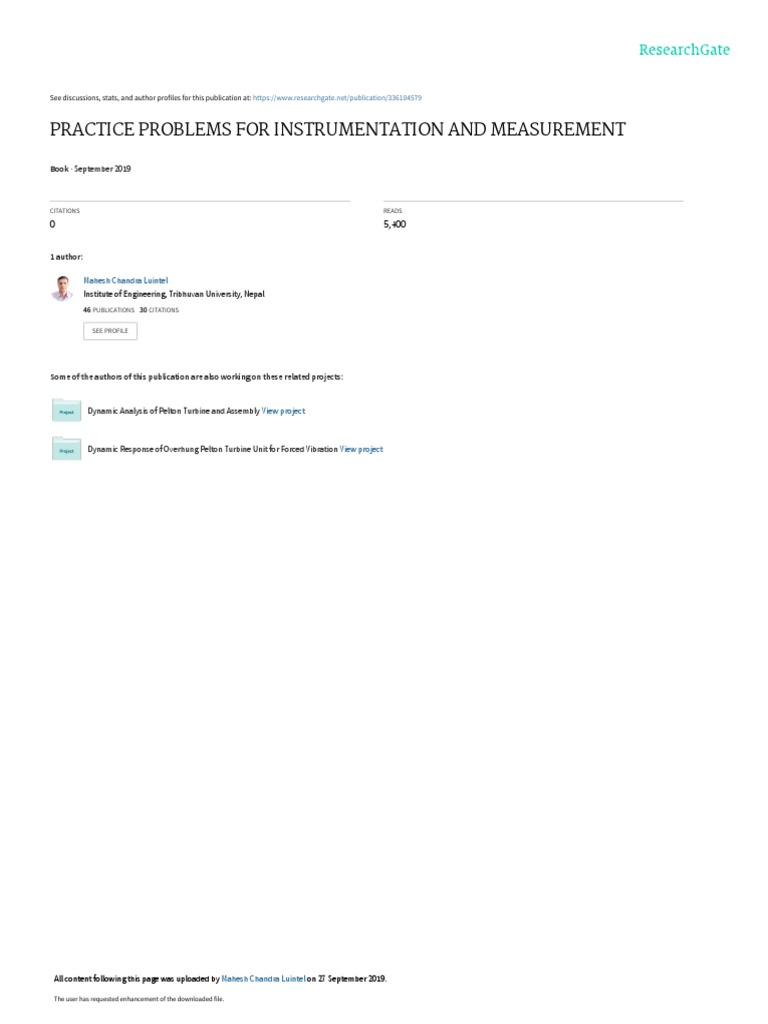Practice Problems For Instrumentation and Measurement | PDF ...